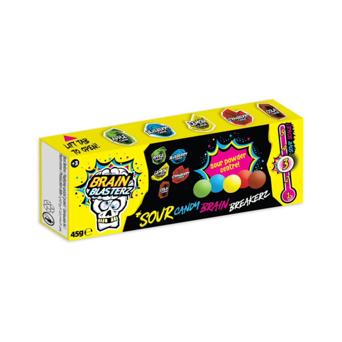 Brain Blasterz Sour Candy With Sour Powder Centre (45g) – Bertama Candy